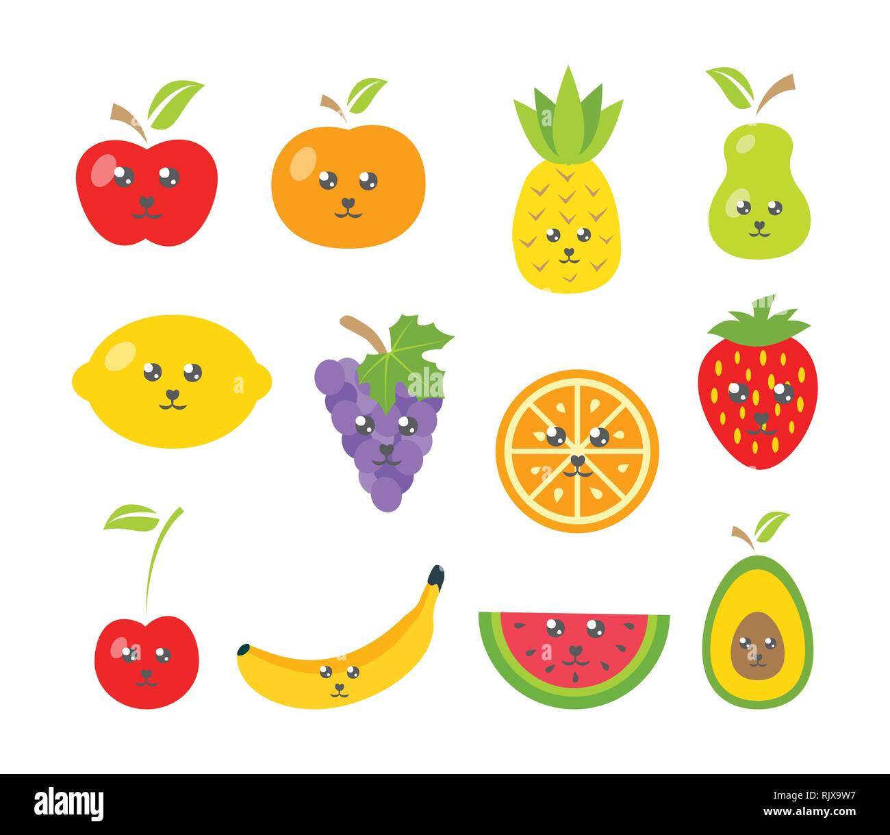 Kawaii cute happy pear fruit hi-res stock photography and images - Alamy