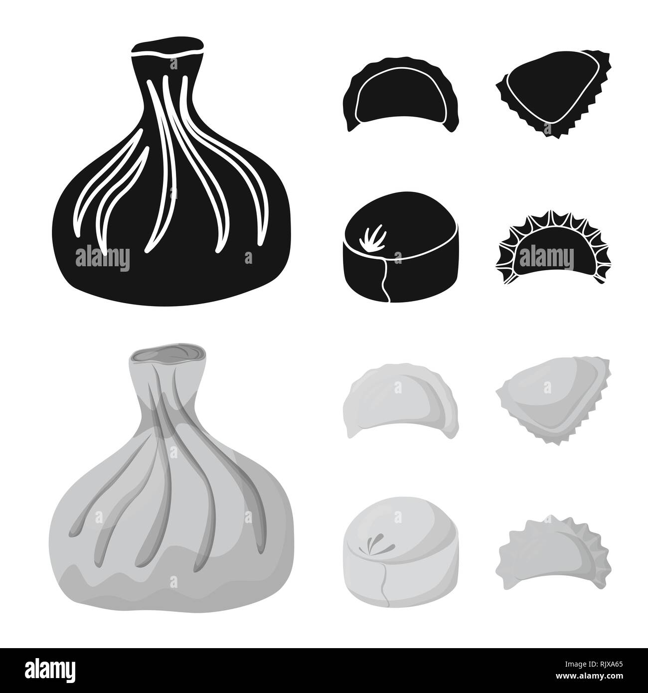 Vector illustration of products and cooking sign. Collection of ...