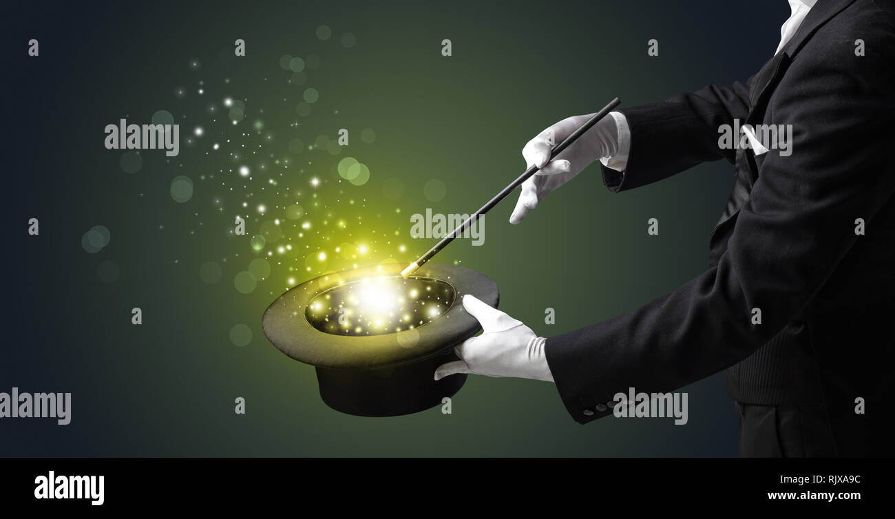 White glove hand conjuring something mysterious Stock Photo - Alamy
