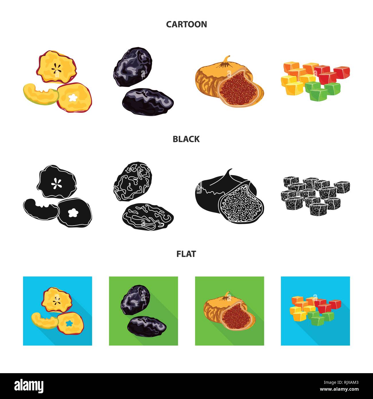 Vector design of food and raw icon. Collection of food and nature stock ...