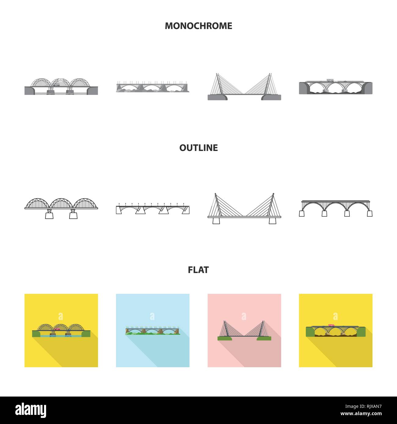 Vector illustration of connection and design sign. Set of connection ...