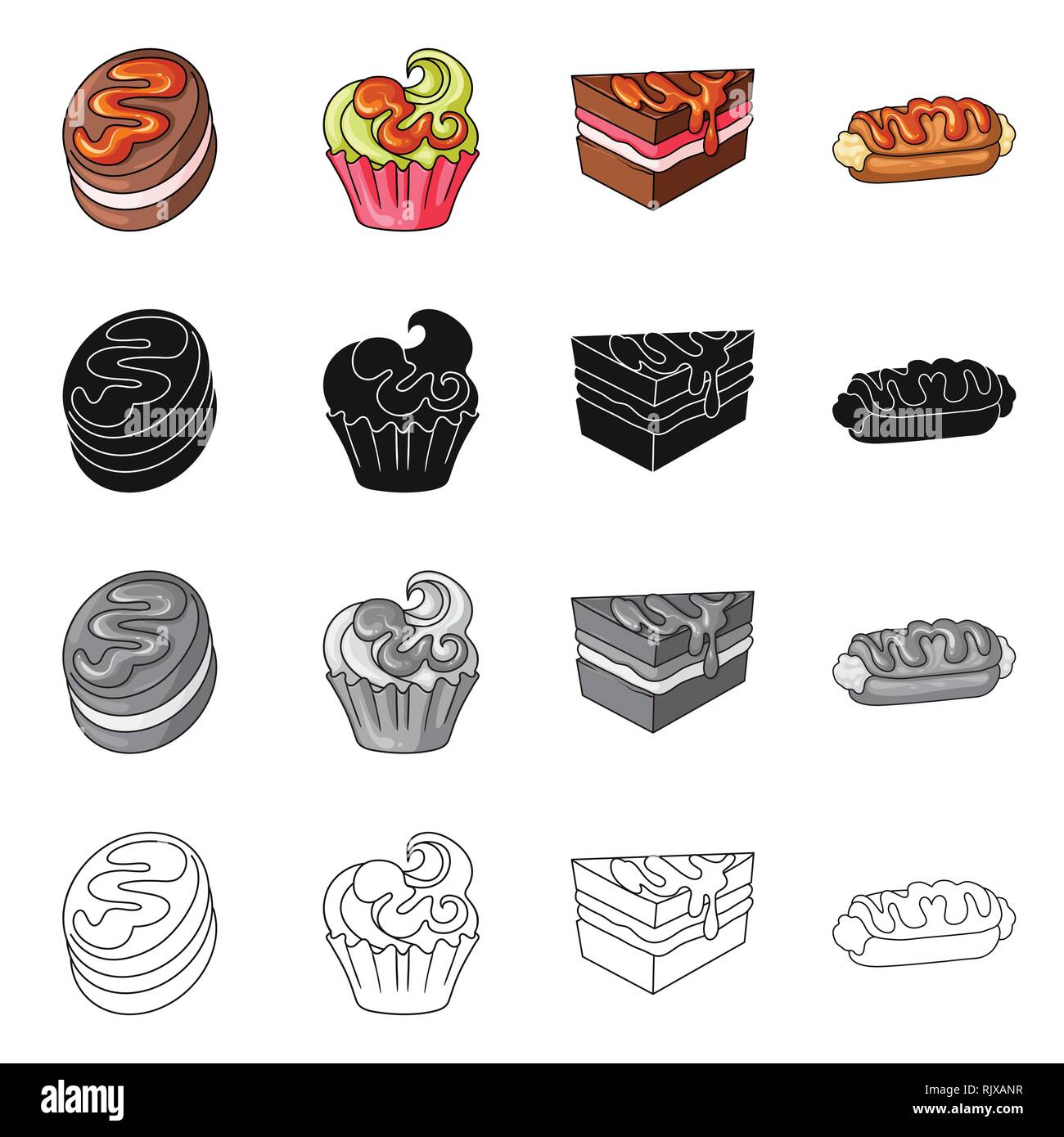 Vector design of confectionery and culinary logo. Set of confectionery ...