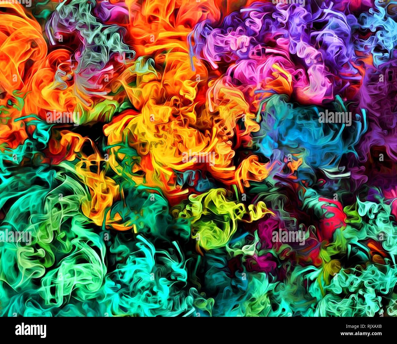 abstract psychedelic background from color chaotic brush strokes of ...
