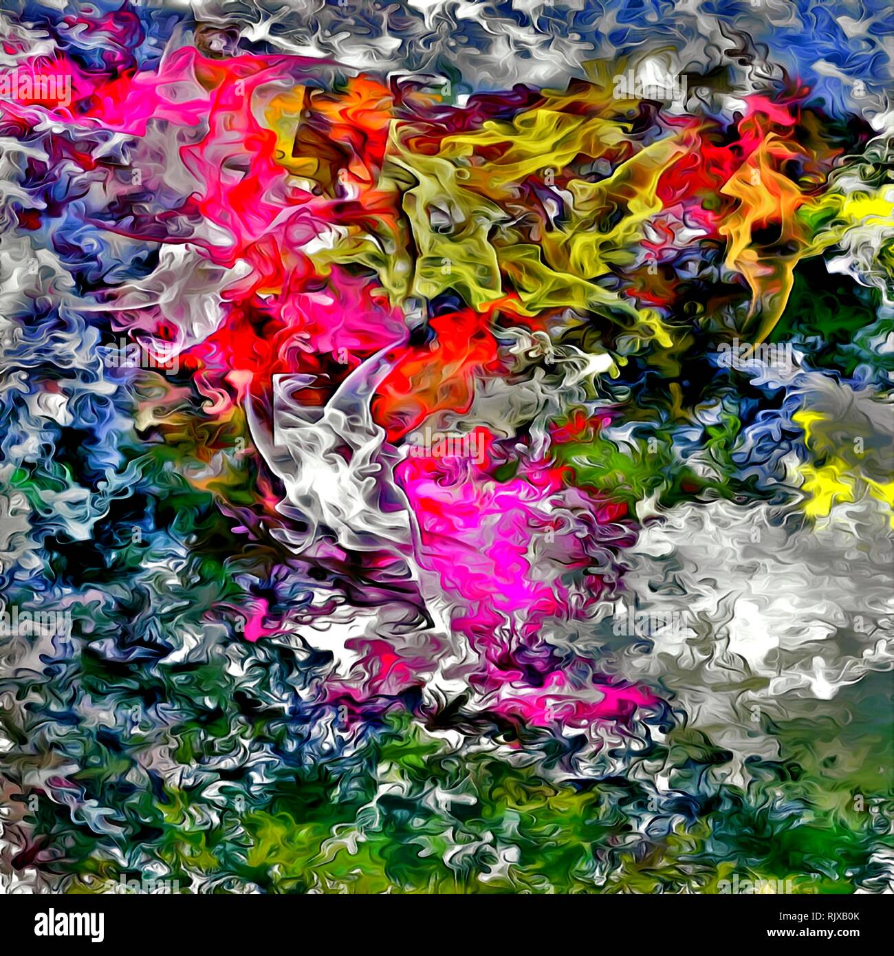 abstract psychedelic background from color chaotic brush strokes of ...
