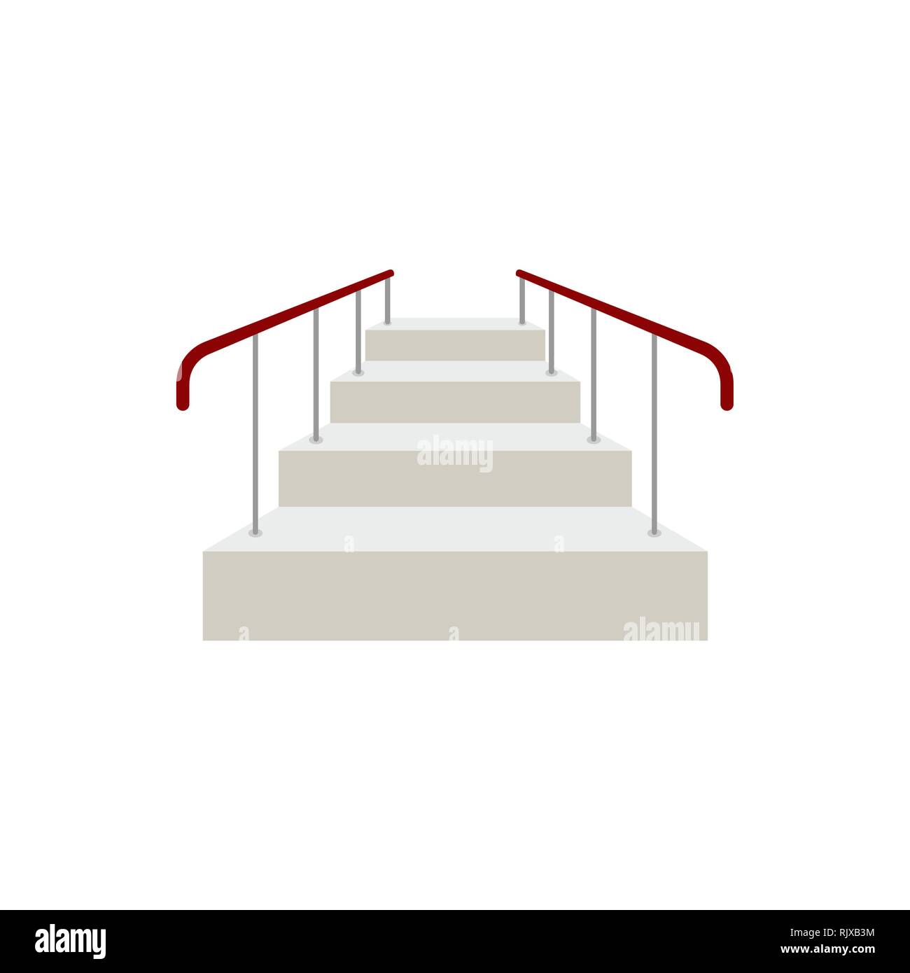 Ladder with railing Front view isolated. Vector illustration Stock ...