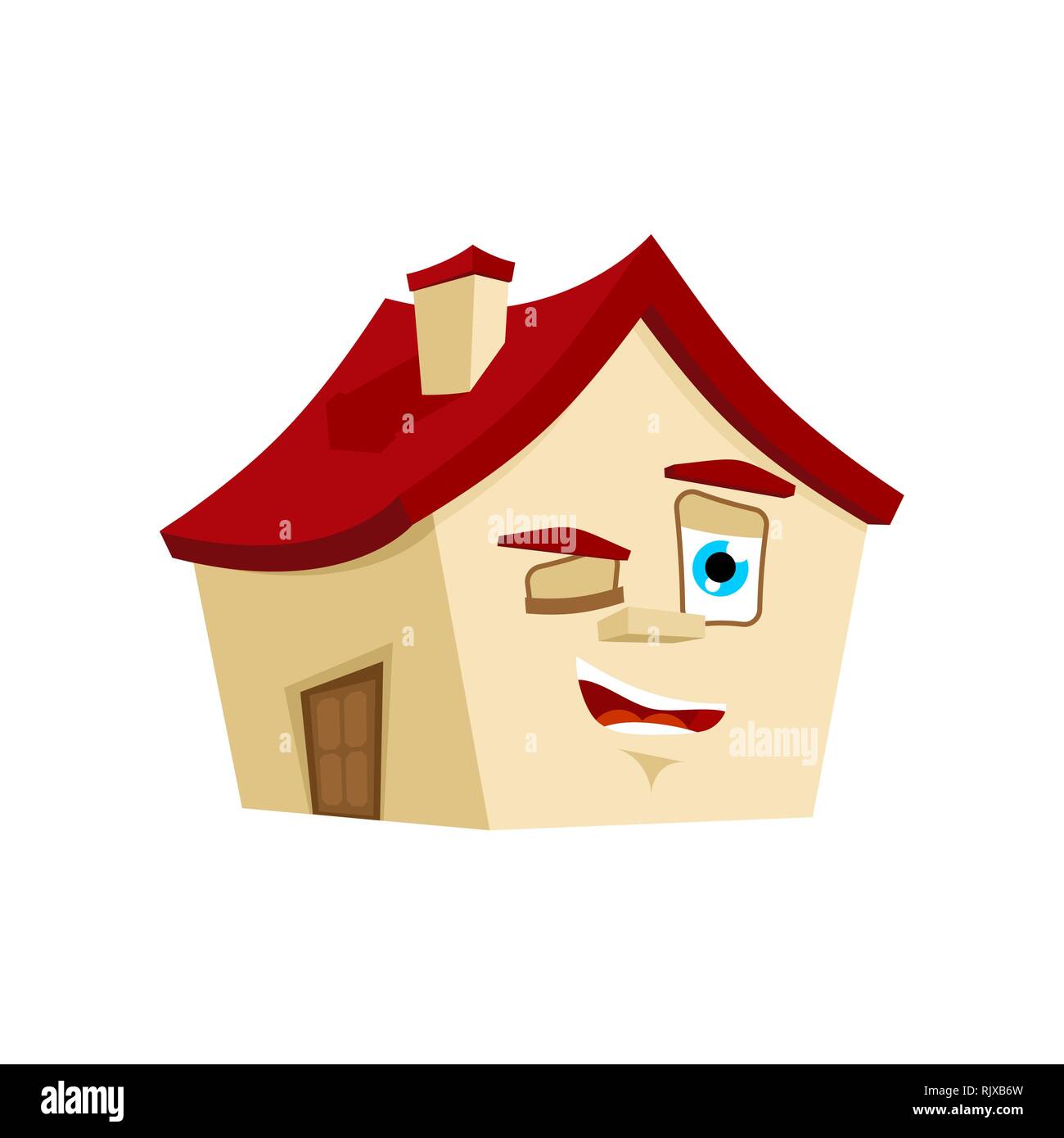 House winks isolated. happy Home Cartoon Style. Good Building Vector ...
