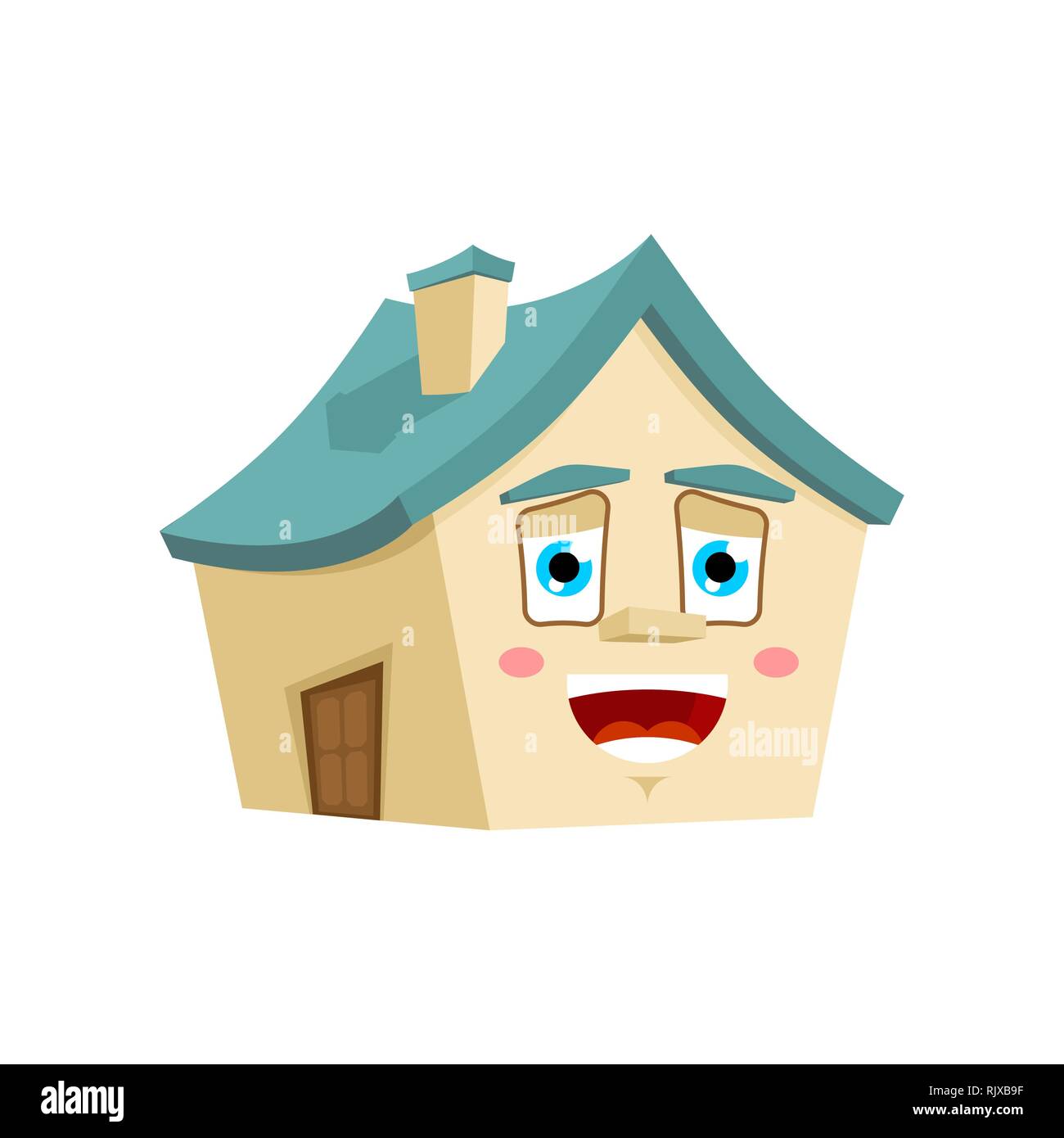 happy House emotion isolated. lucky Home Cartoon Style. Building joyful ...