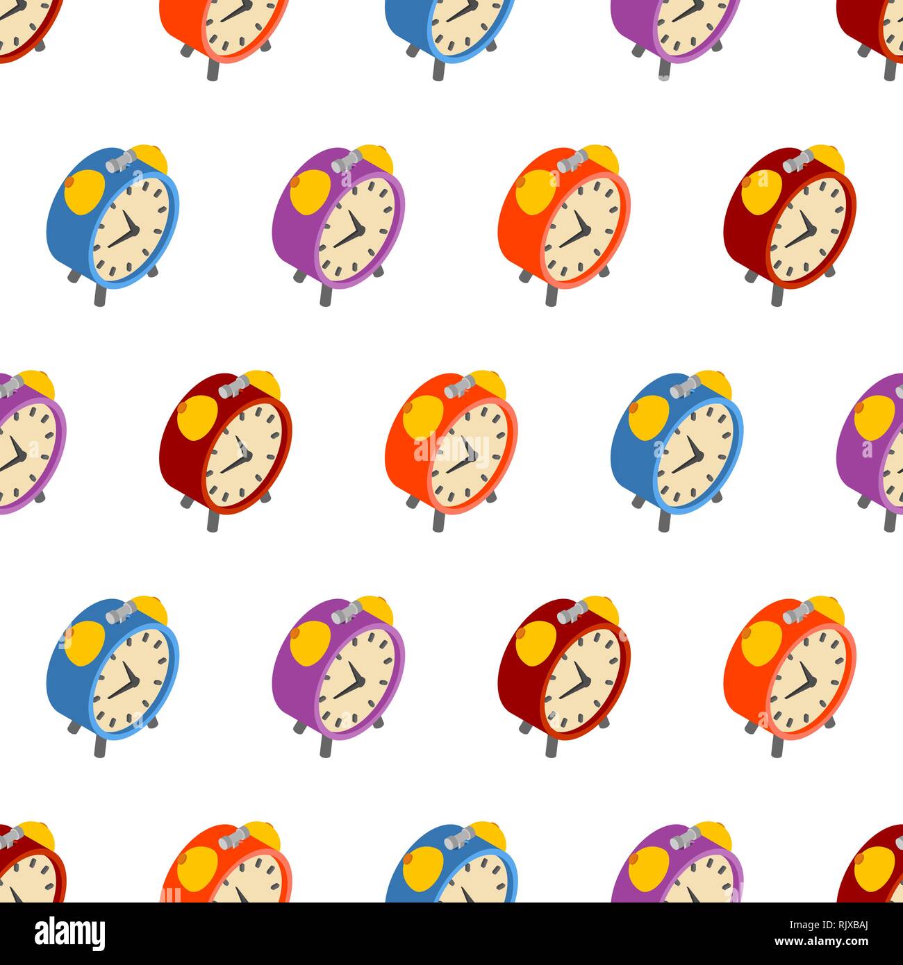 Alarm clock pattern seamless. Old table clock background Stock Vector ...