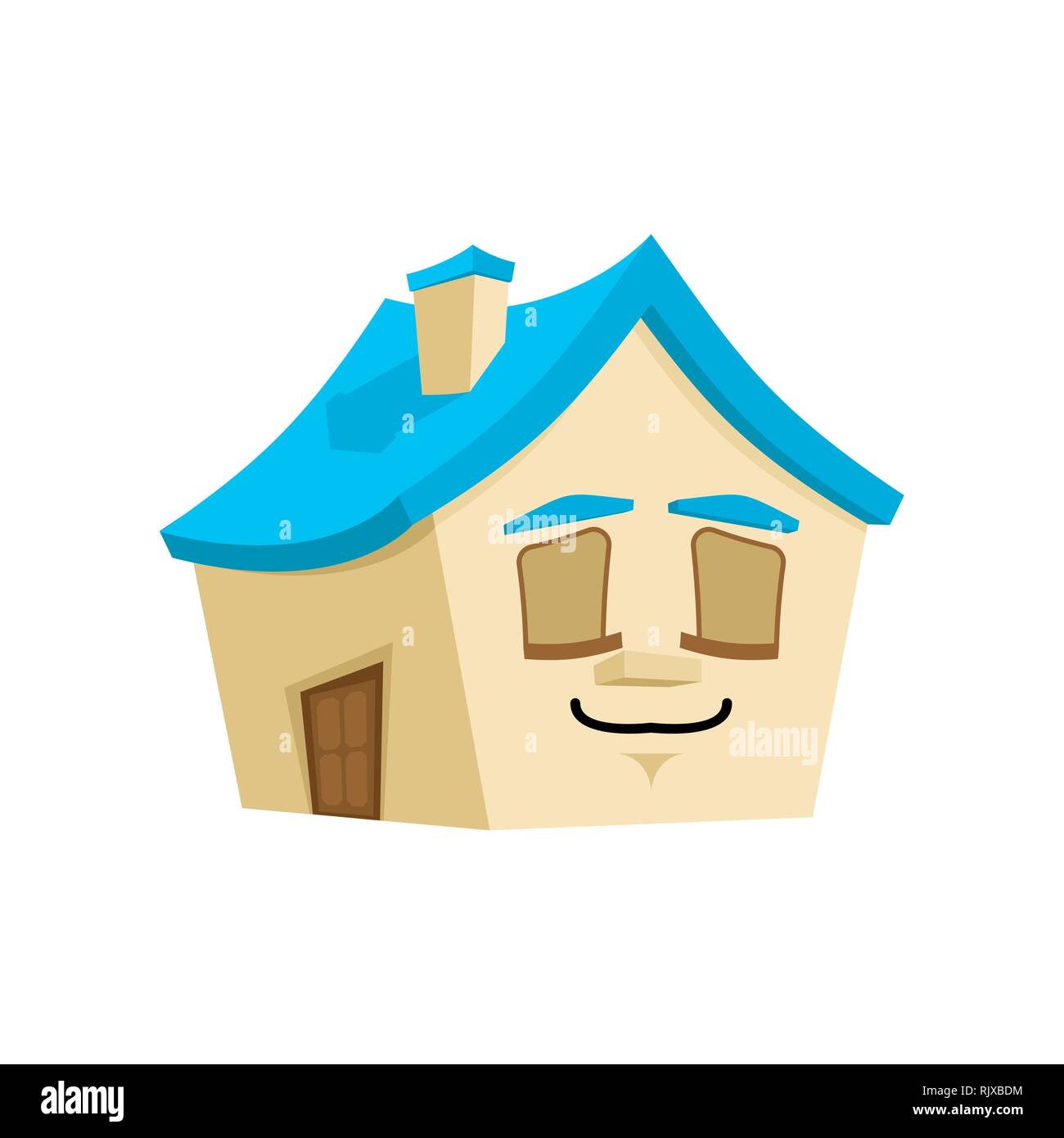 House sleeping isolated. sleep Home Cartoon Style. Building asleep ...