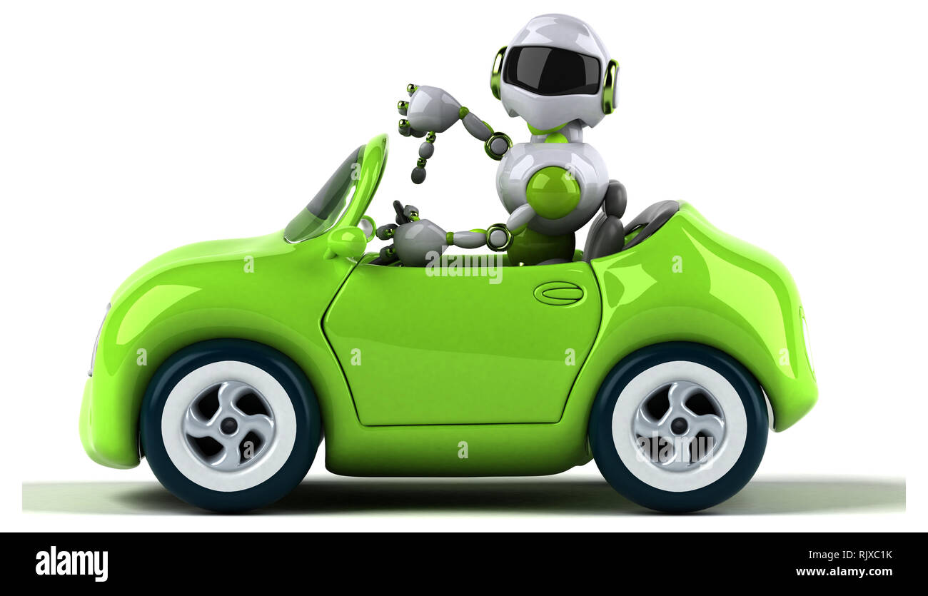Green robot - 3D Illustration Stock Photo - Alamy