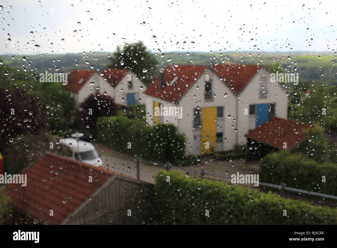 View from the window in the rain Stock Photo - Alamy