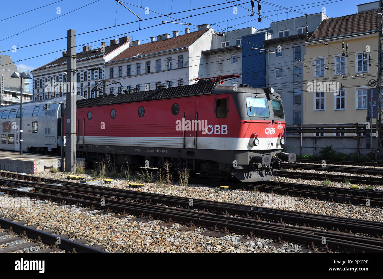 class 1144 electric locomotive;vienna westbahnhof;austria Stock Photo ...