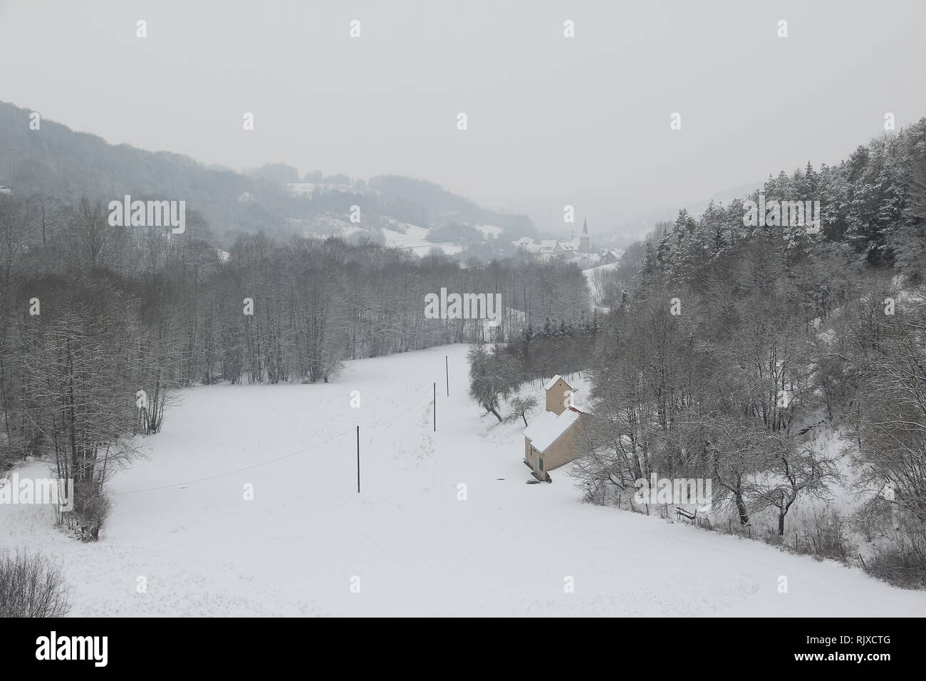 Winter in the Valley / Winter landscape Stock Photo - Alamy