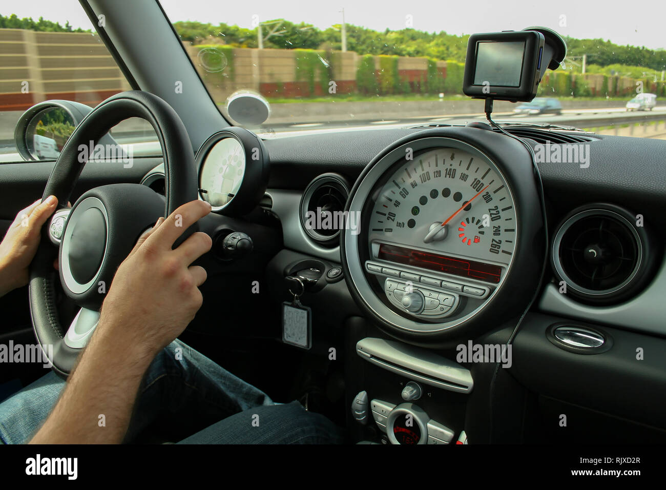 Close-up of gps navigation system In car Stock Photo - Alamy