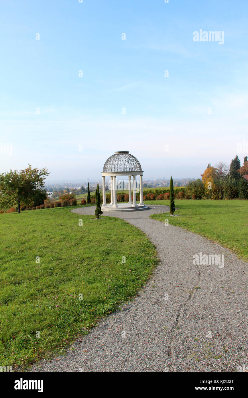 Pavilion in the park and path leading to it Stock Photo - Alamy