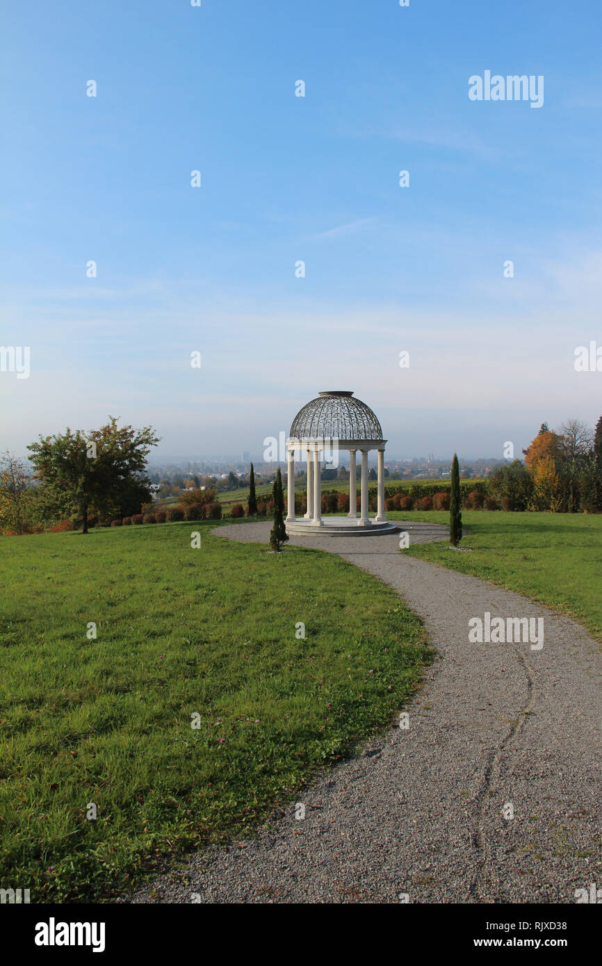 Pavilion in the park and path leading to it Stock Photo - Alamy
