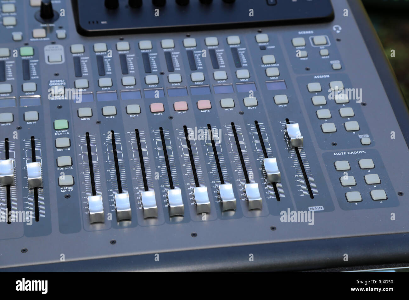 equipment for sound mixer control, electornic device Stock Photo - Alamy