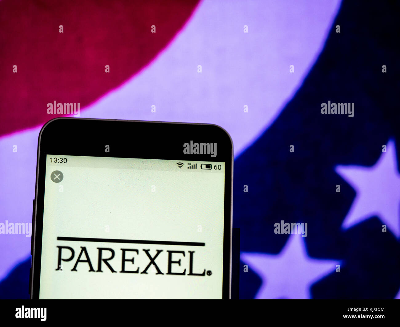 PAREXEL Pharmaceutical company logo seen displayed on smart phone Stock ...