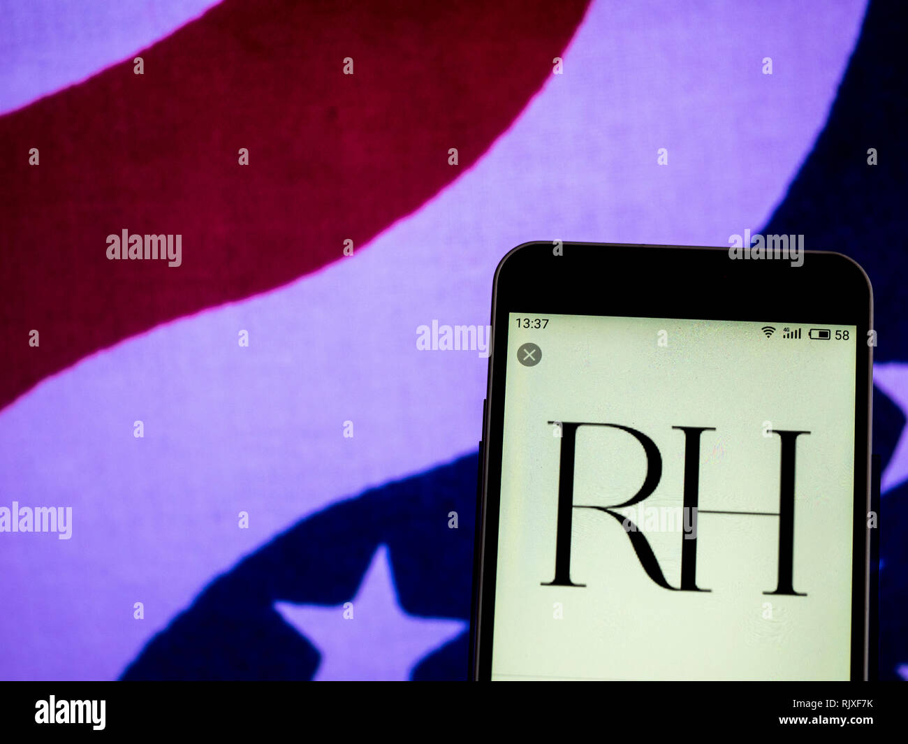 Restoration Hardware Company logo seen displayed on smart phone Stock ...
