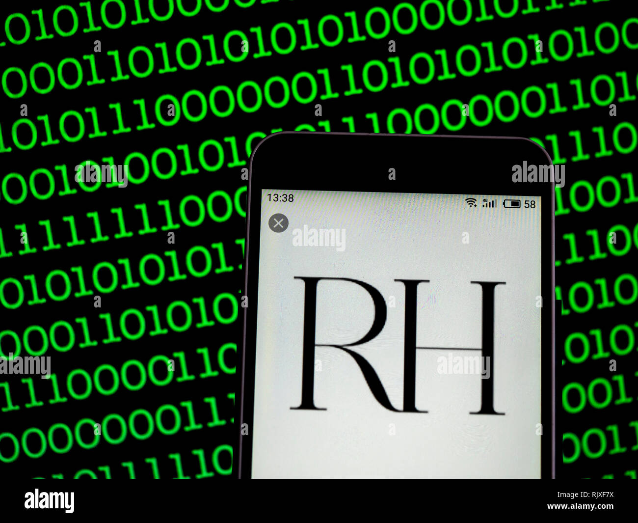 Restoration Hardware Company logo seen displayed on smart phone Stock ...