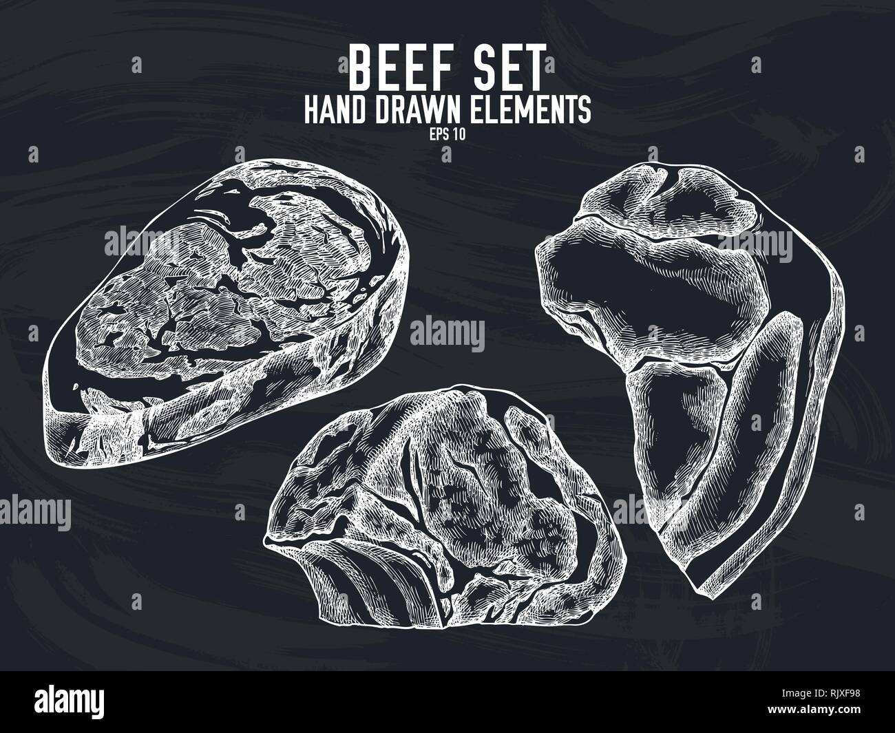 Vector collection of hand drawn chalk beef Stock Vector Image & Art - Alamy