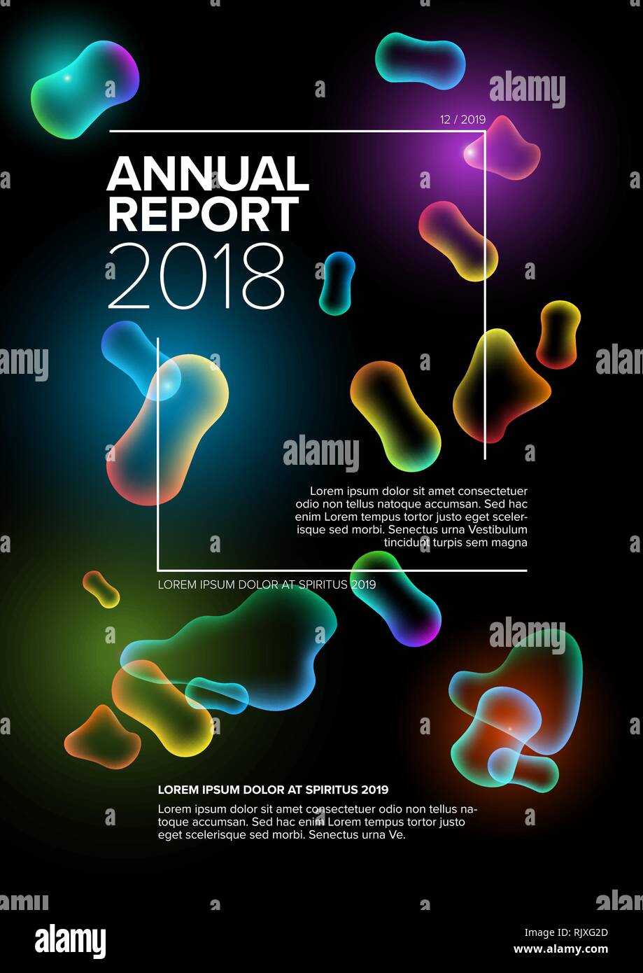 Vector abstract annual report cover template with sample text and ...