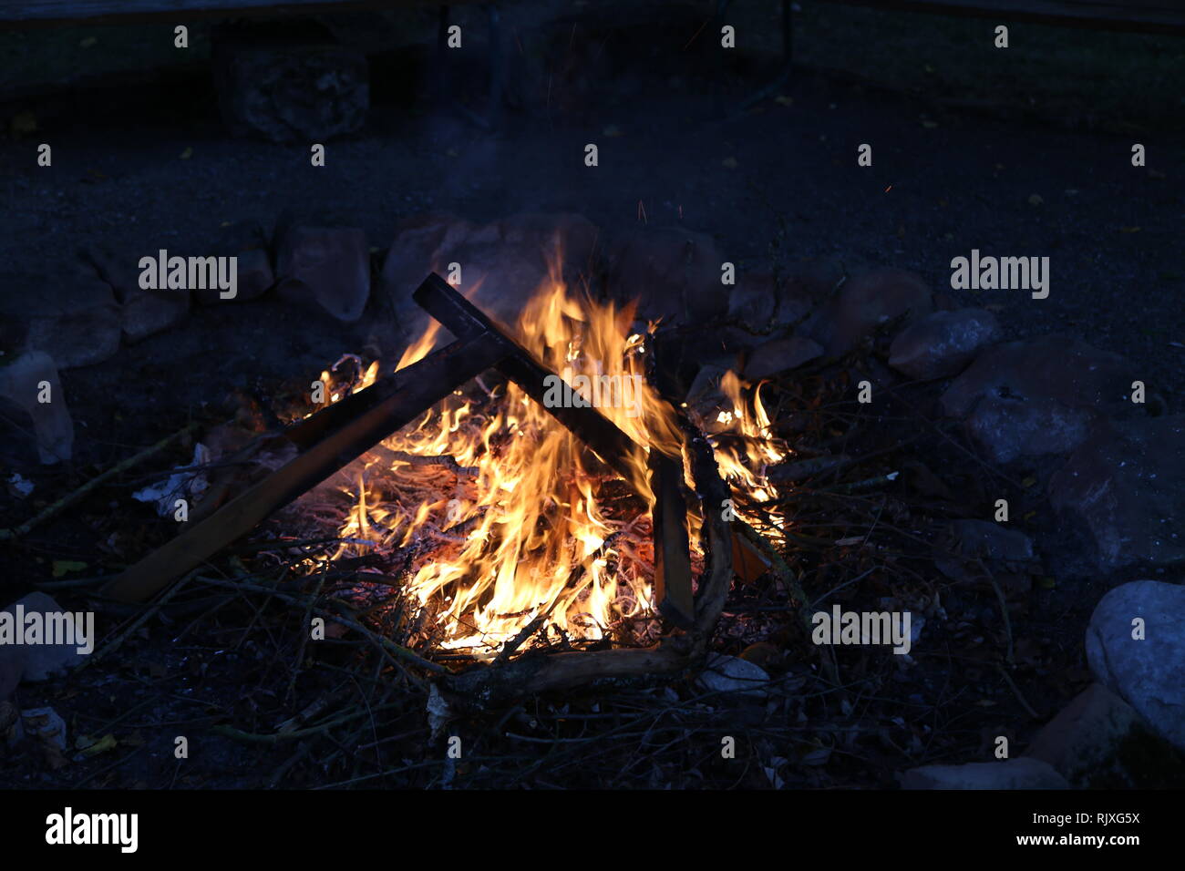 The bonfire. The bonfire on a summer night Stock Photo - Alamy