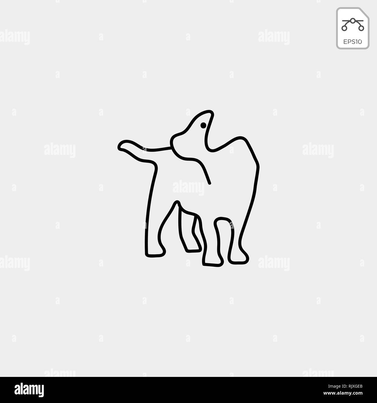 dog pet animal line art style logo template vector icon element ...