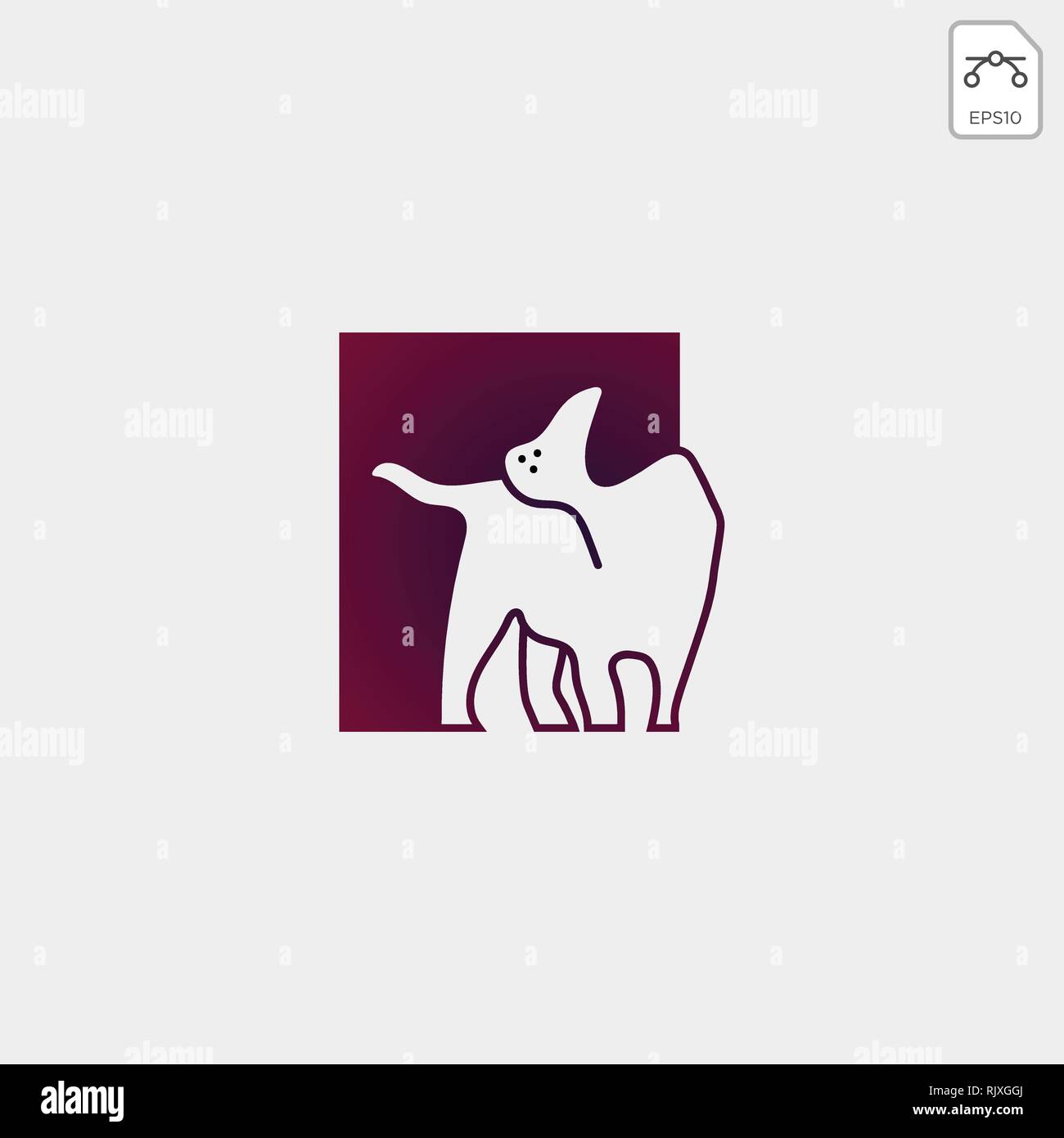 dog pet animal line art style logo template vector icon element ...