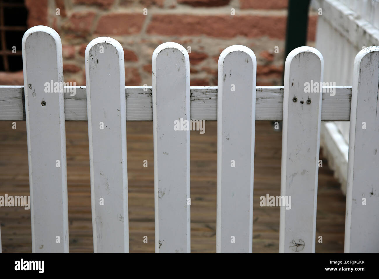 Picket fences / Fence of the fence - the infield fence Stock Photo - Alamy