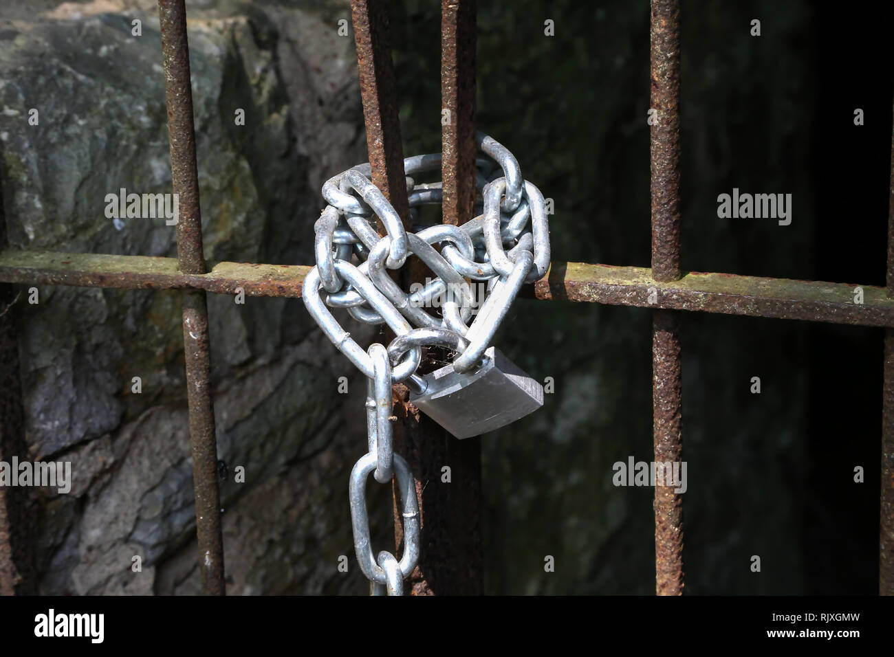 Padlock On Gates Entrance High Resolution Stock Photography and Images ...