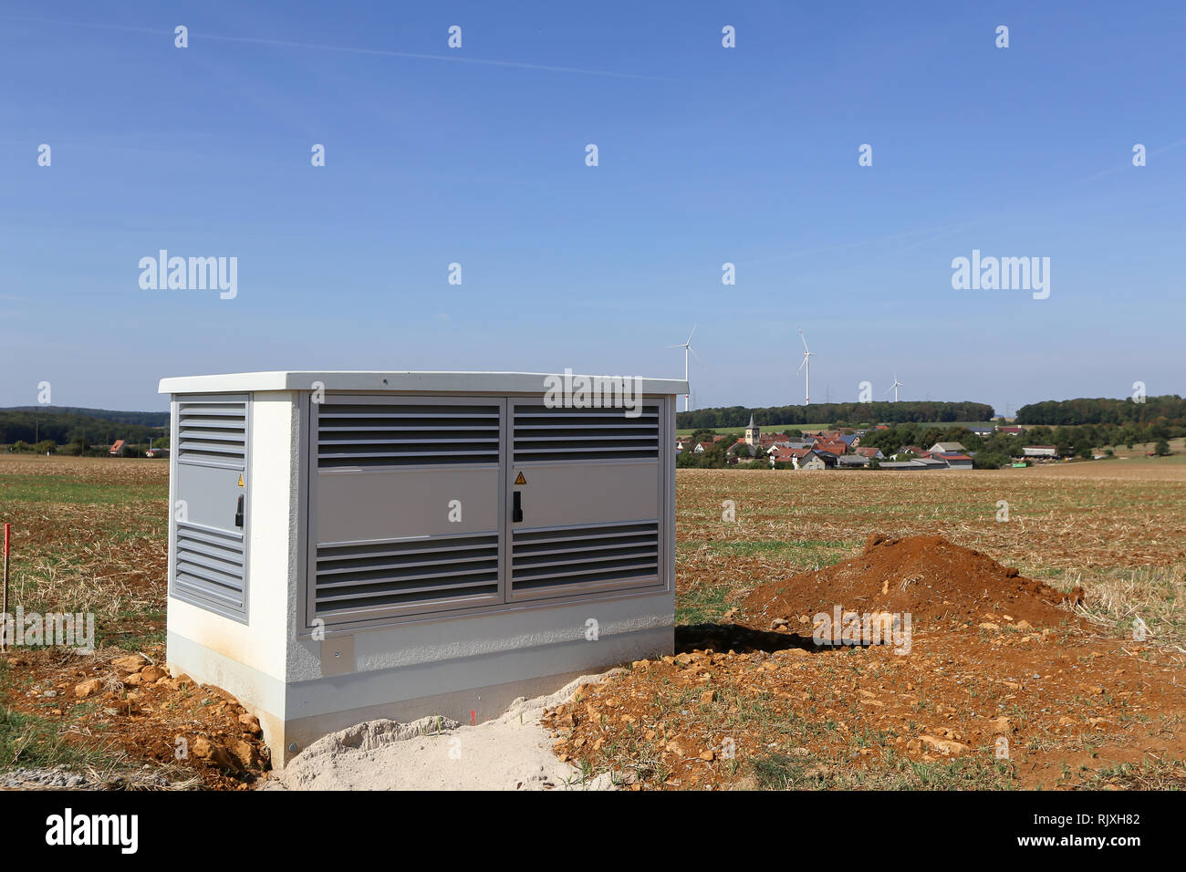 transformer substation near the road Stock Photo - Alamy