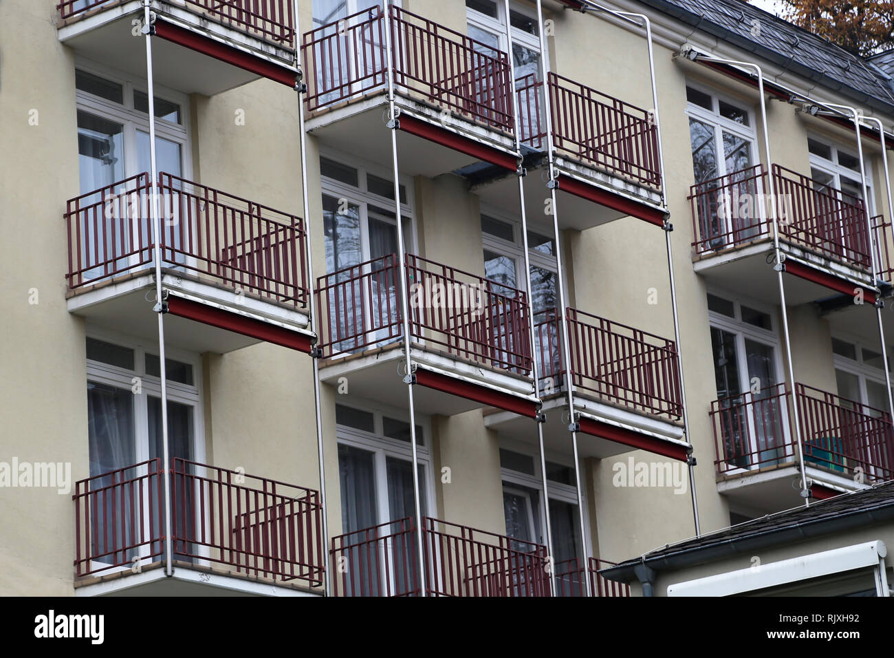 Multi-storey house with windows and balconies / Windows and balconies ...