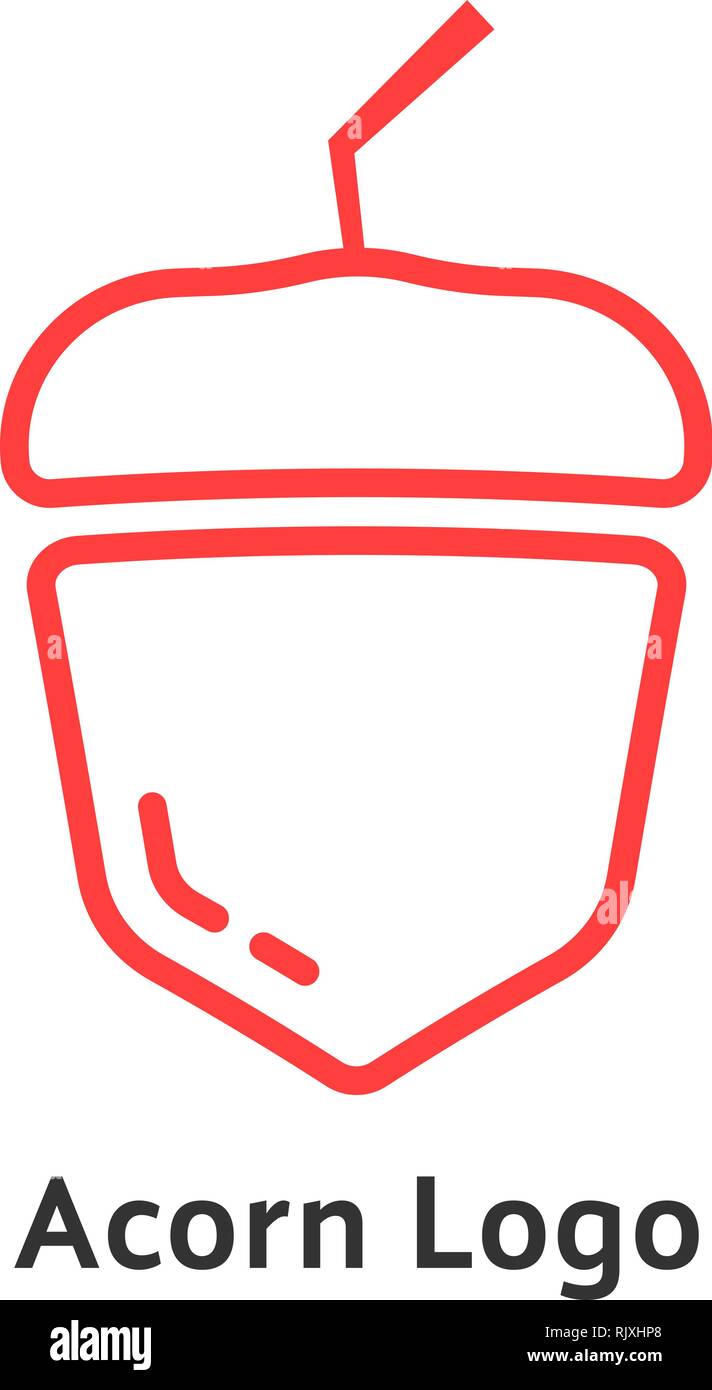 red thin line simple acorn icon Stock Vector Image & Art - Alamy