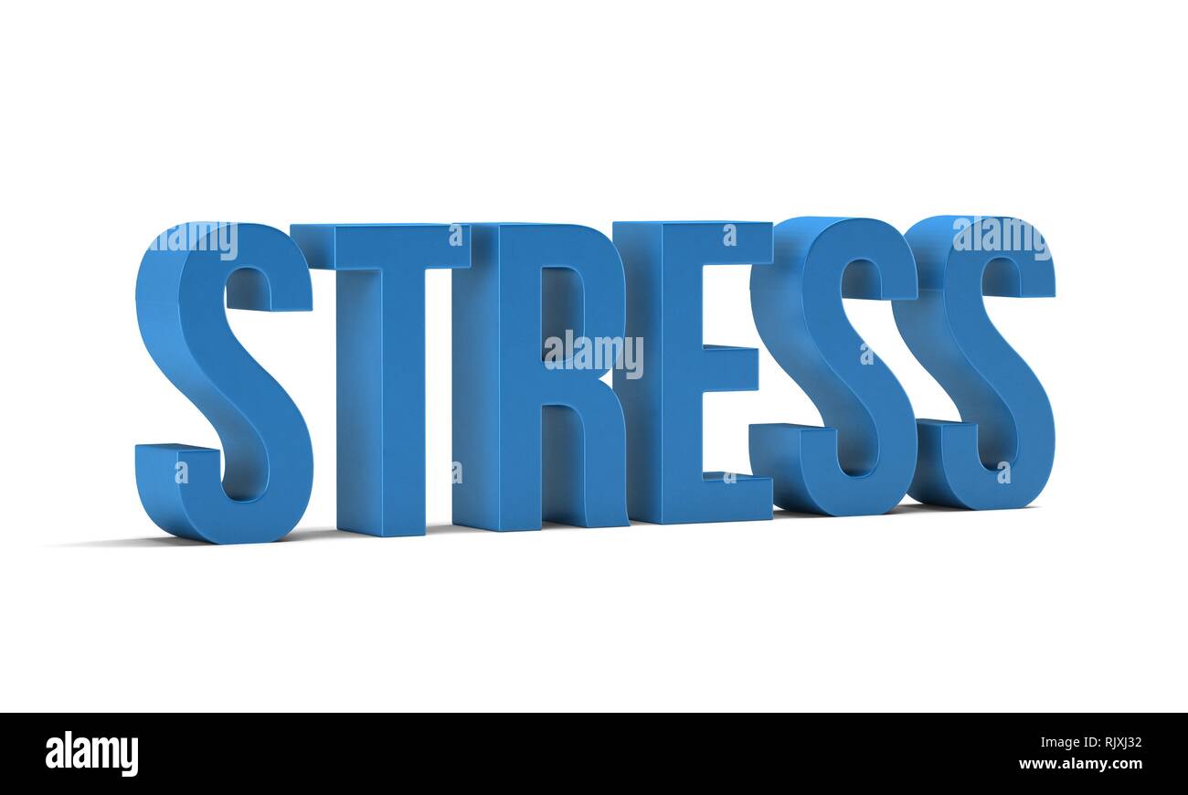 Stress word. 3D Render illustration in white background Stock Photo - Alamy