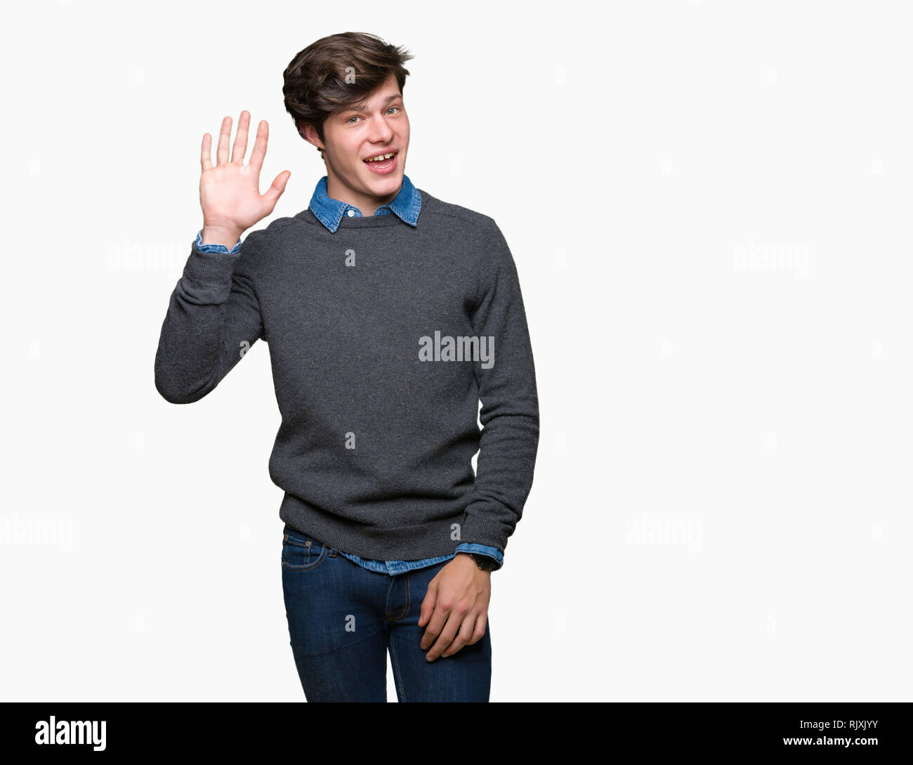 Hi boy hello waving hand hi-res stock photography and images - Alamy
