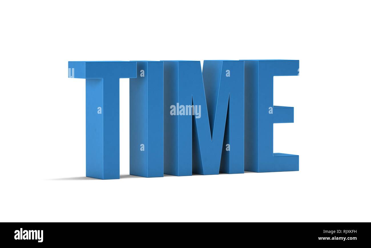 Time word. 3D Render illustration in white background Stock Photo - Alamy