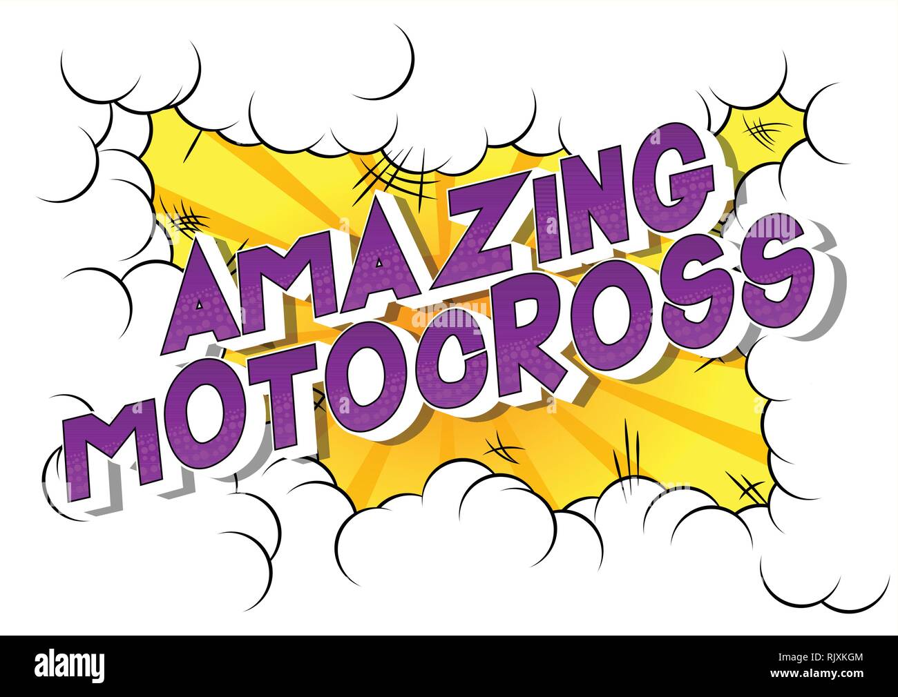 Amazing Motocross - Vector illustrated comic book style phrase on ...