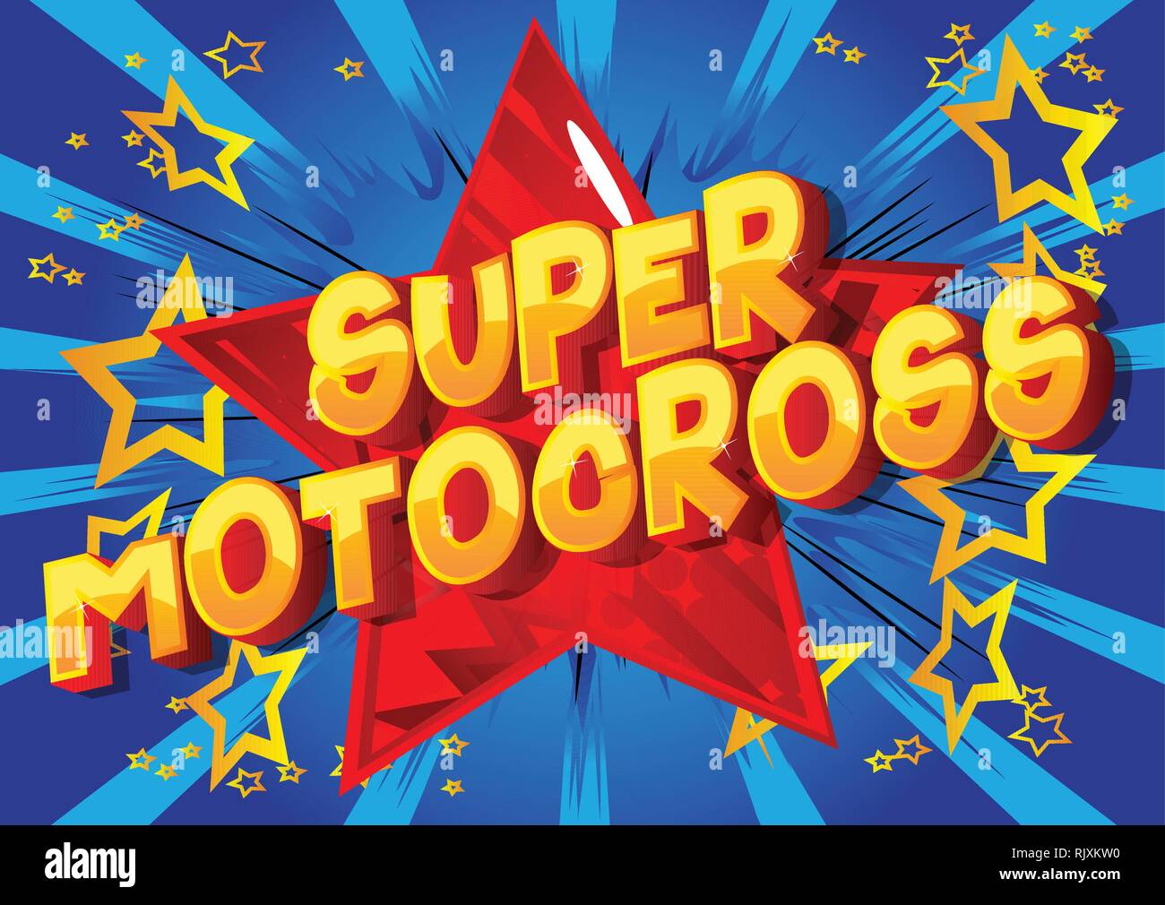 Super Motocross - Vector illustrated comic book style phrase on ...