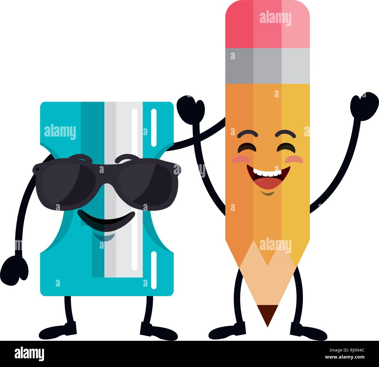 cute sharpener and pencil kawaii characters Stock Vector Image & Art ...
