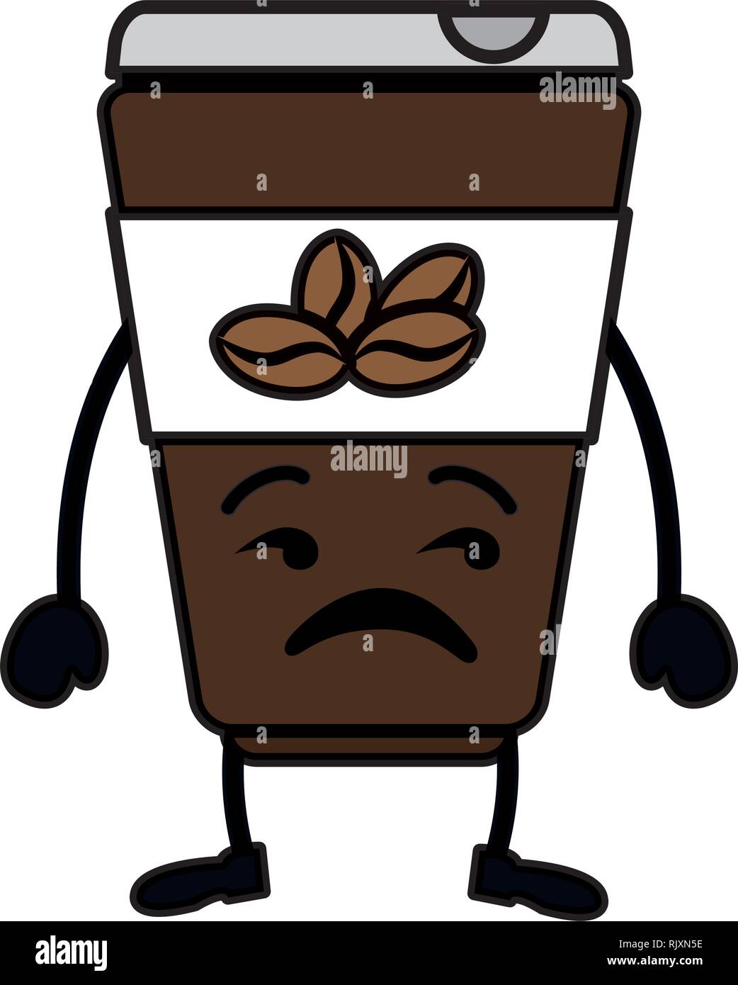 coffee container kawaii character Stock Vector Image & Art - Alamy