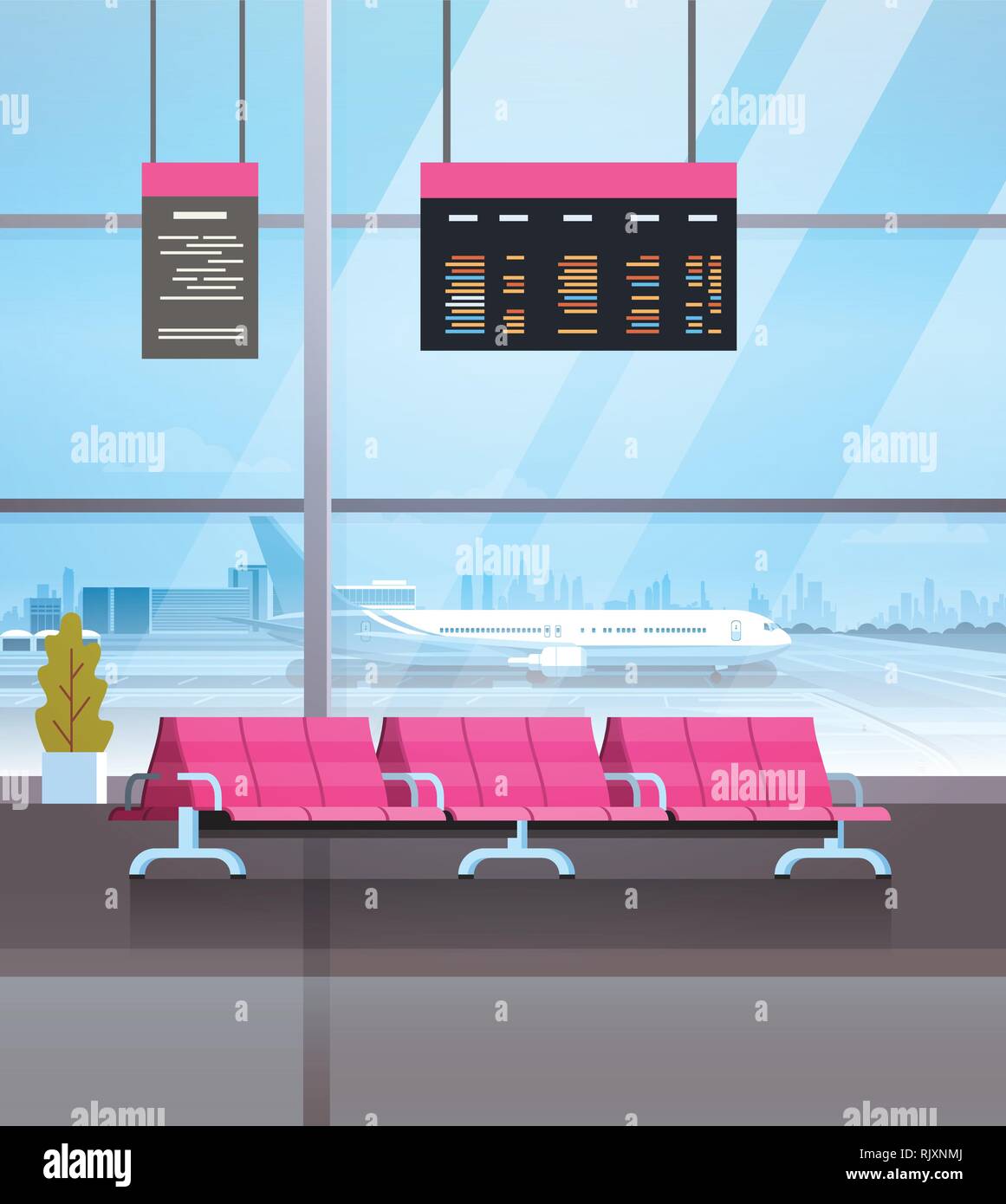 Airport Waiting Hall Departure Lounge Terminal Interior Check In Stock ...