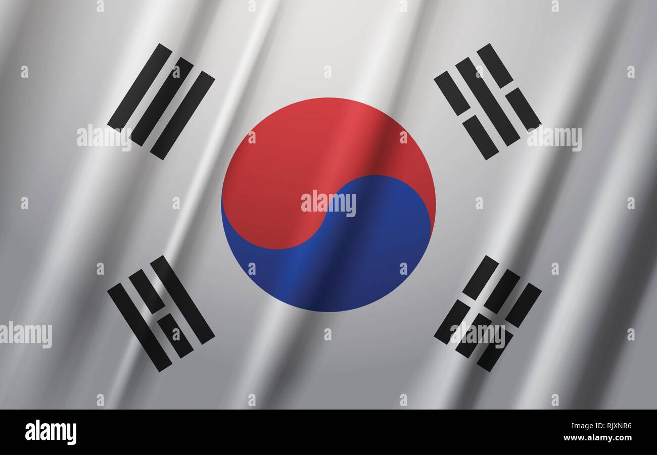 Realistic south korea flag Stock Vector Images - Alamy