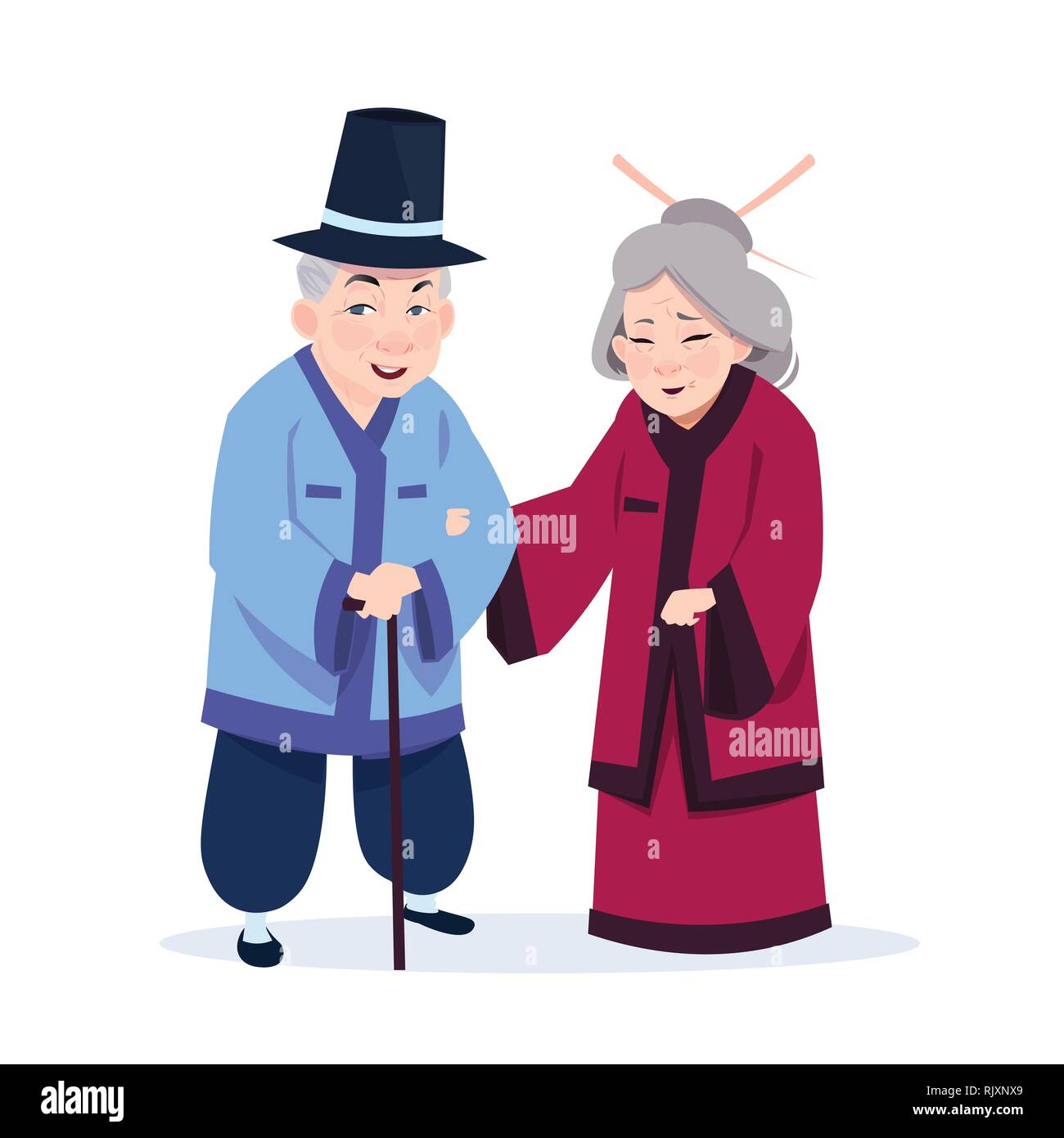 Senior asian man woman Stock Vector Images - Alamy