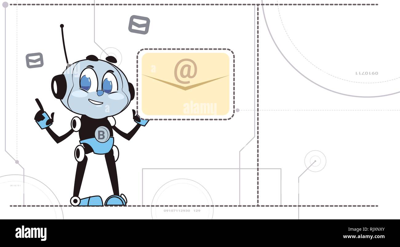 Chatbot Robot Hold New Message Notification Sign Support Technology ...