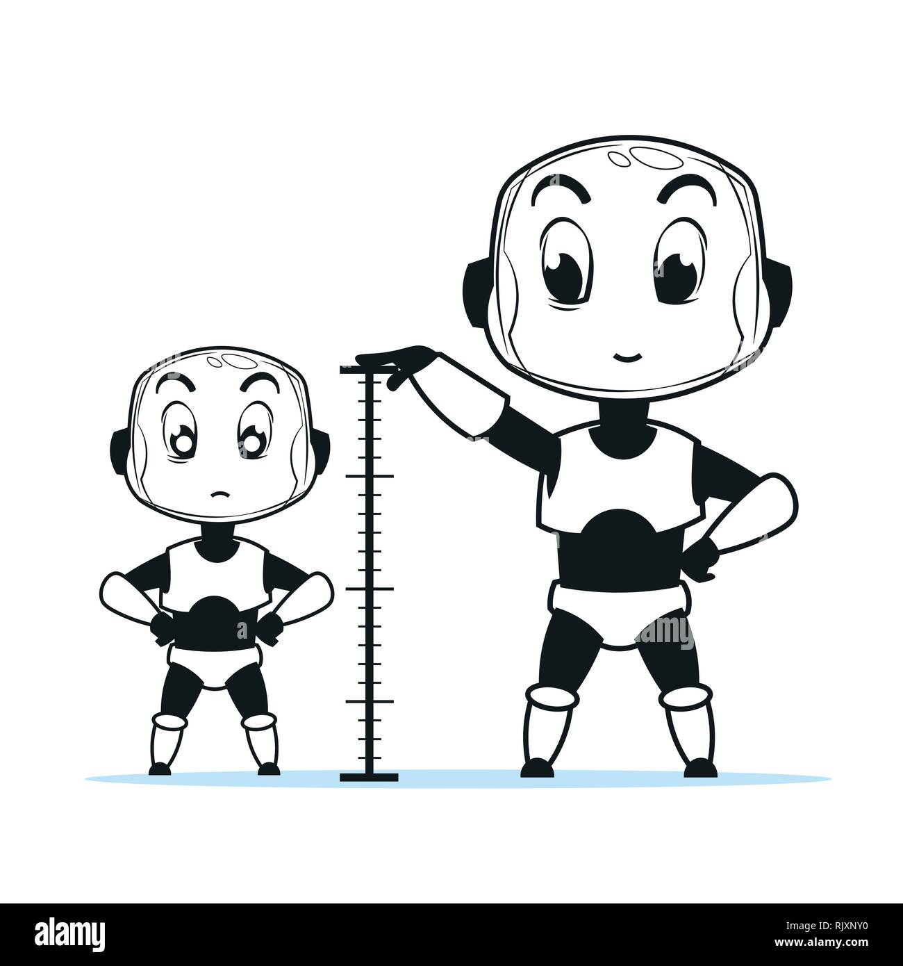 Cute Robots Of Different Size Robotic Technology Development Evolution ...