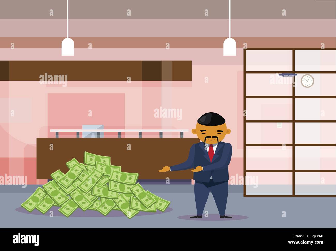 Rich chinese man Stock Vector Images - Alamy