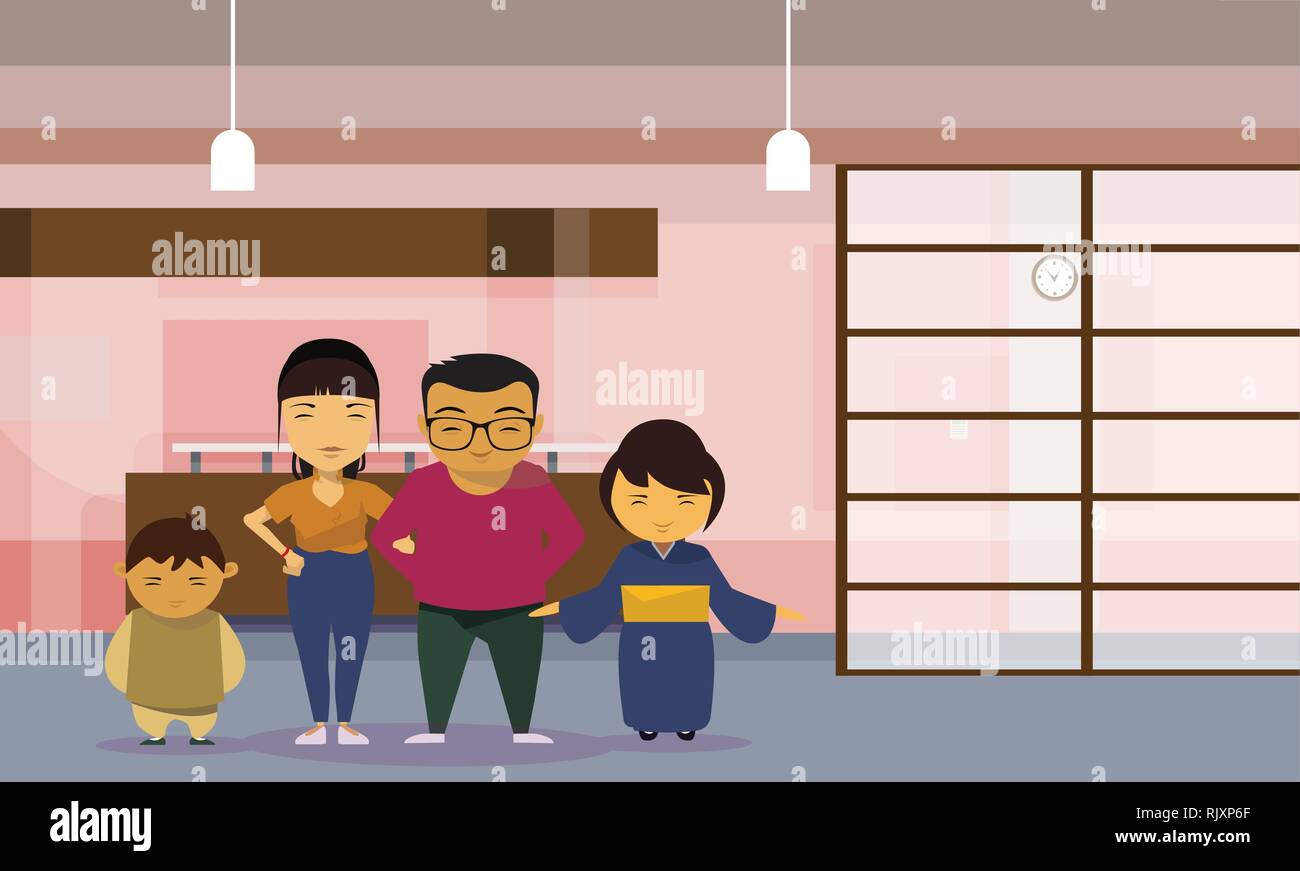 Happy asian family Stock Vector Images - Alamy