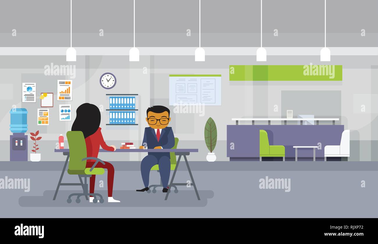 Asian woman job interview Stock Vector Images - Alamy