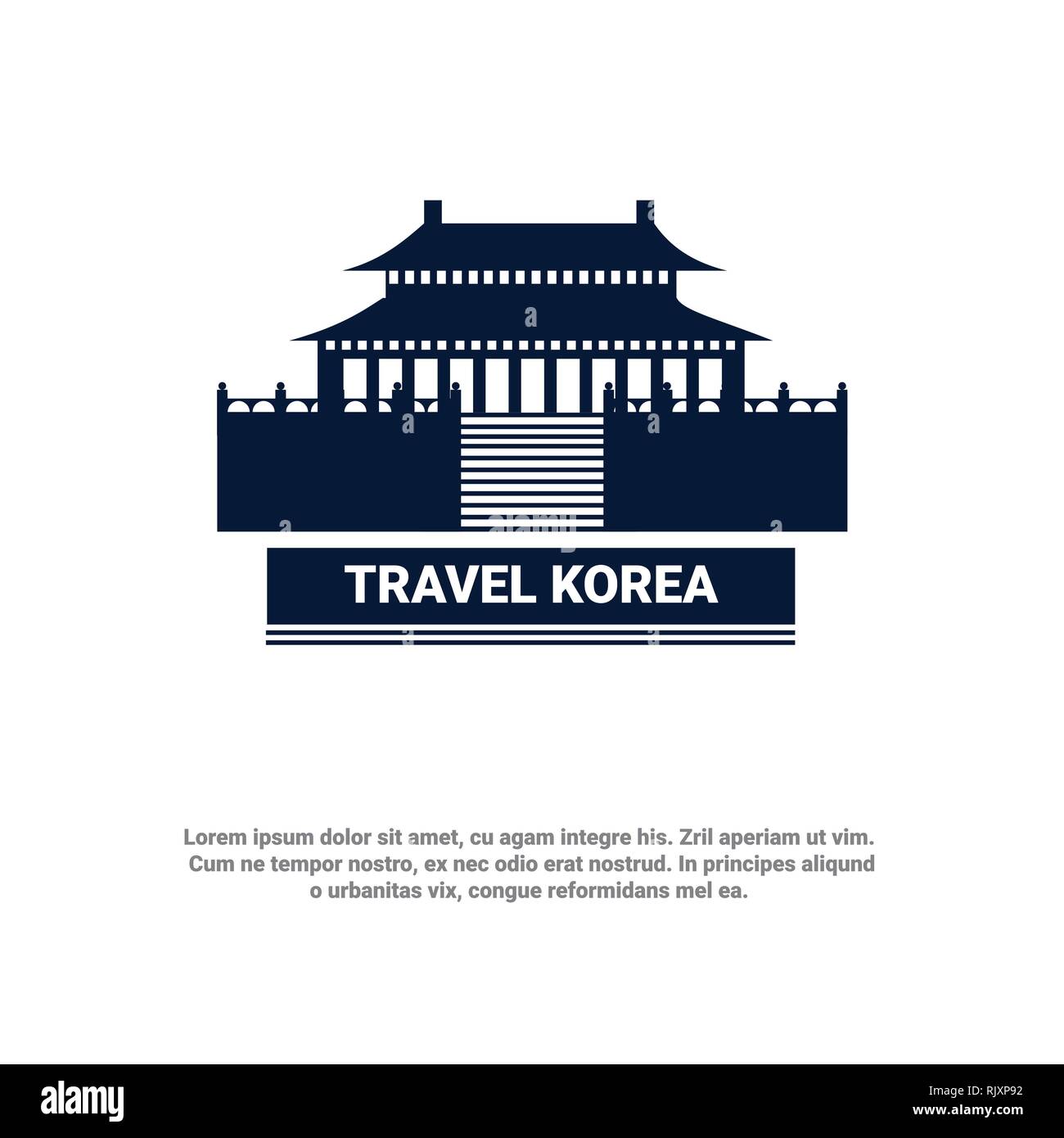 Travel To Korea Seoul Famous Landmark South Korean Palace Icon Stock ...